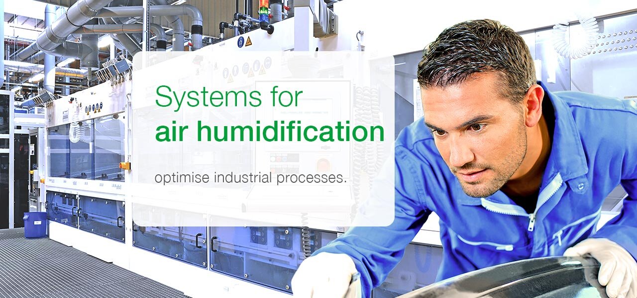 Industrial air humidification for production and manufacturing processes